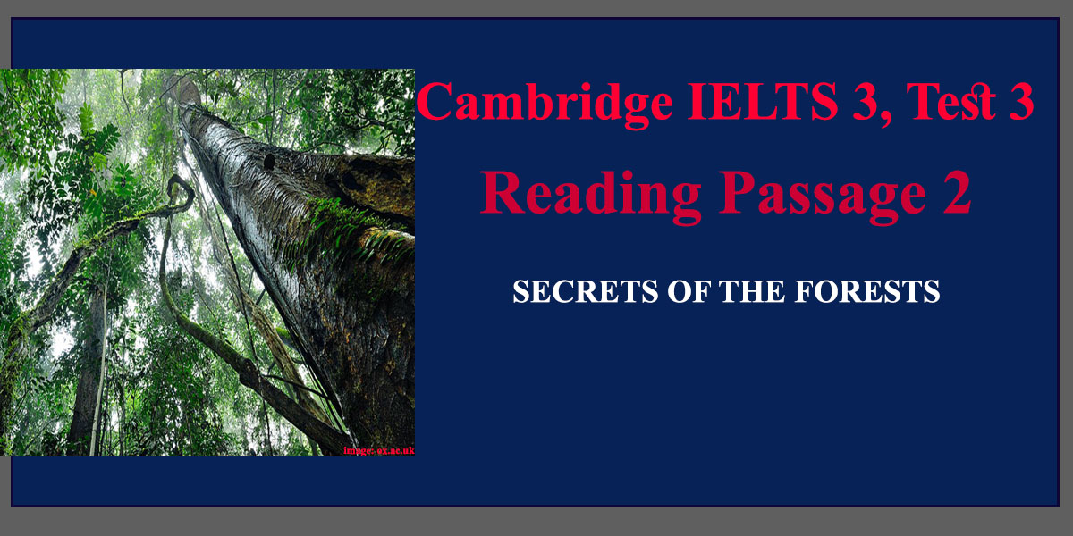 Cambridge IELTS 3, Test 3, Reading Passage 2 : SECRETS OF THE FORESTS ...